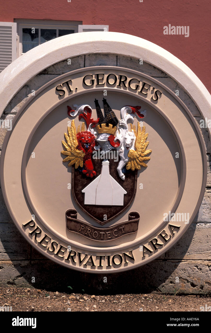 Bermuda St George s Preservation Area Sign Stock Photo - Alamy