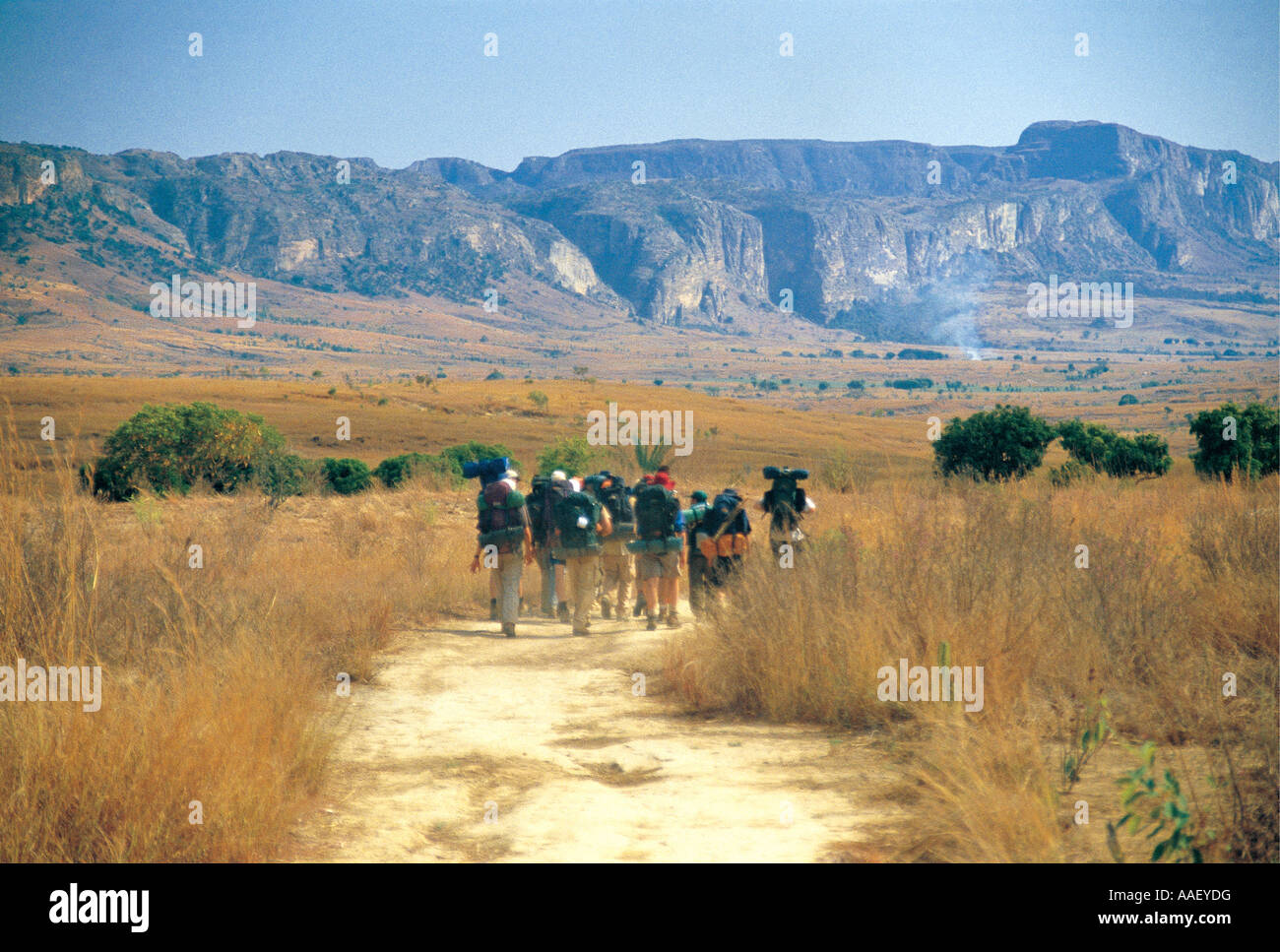 Trekking group leaving Ranohira for Isalo National Park Southern ...