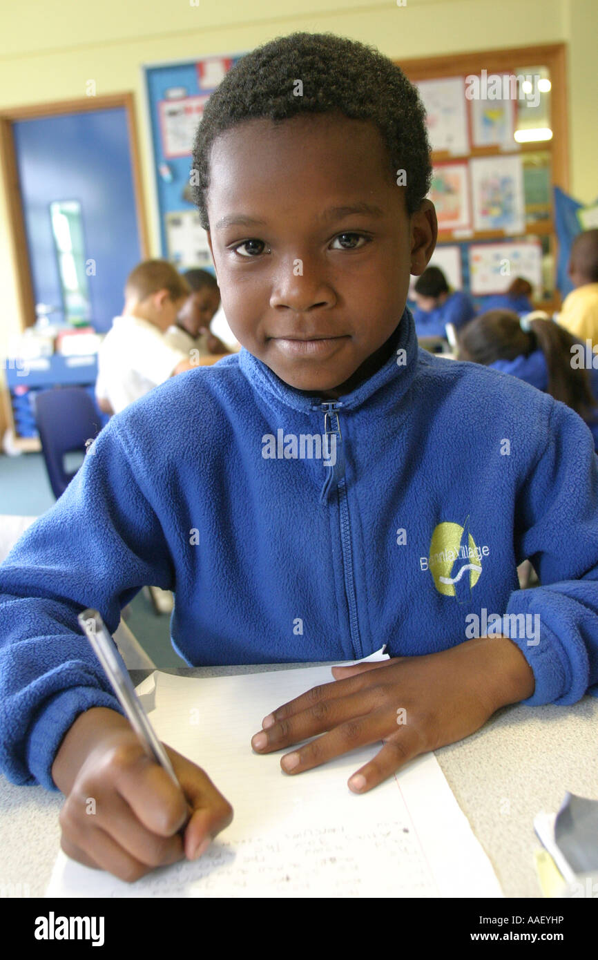 Primary school boy in class lesson Stock Photo - Alamy