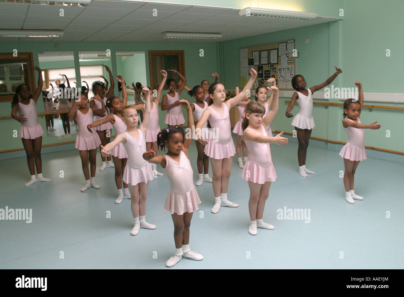 Primary school girls ballet lesson Stock Photo - Alamy