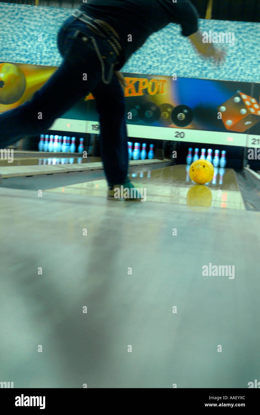 perfect bowling illustration, nice orange ball Stock Photo - Alamy
