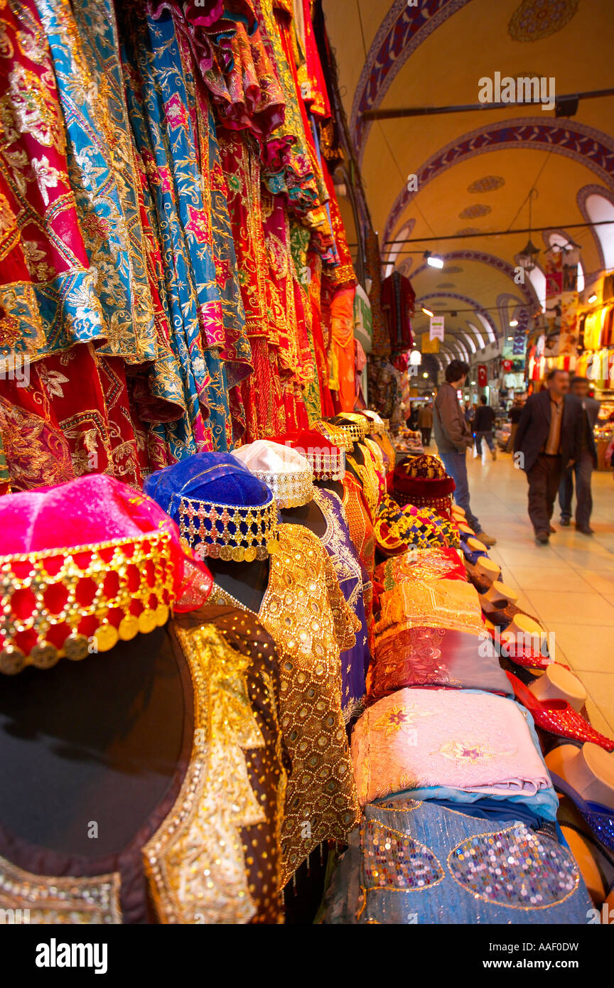 textiles on sale in the Grand Bazaar Istanbul Turkey Stock Photo - Alamy
