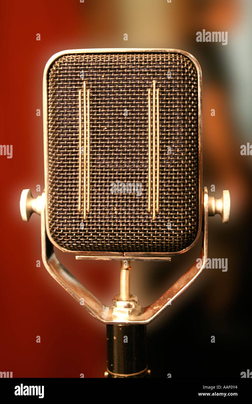 Retro Microphone for singing or recording Stock Photo - Alamy