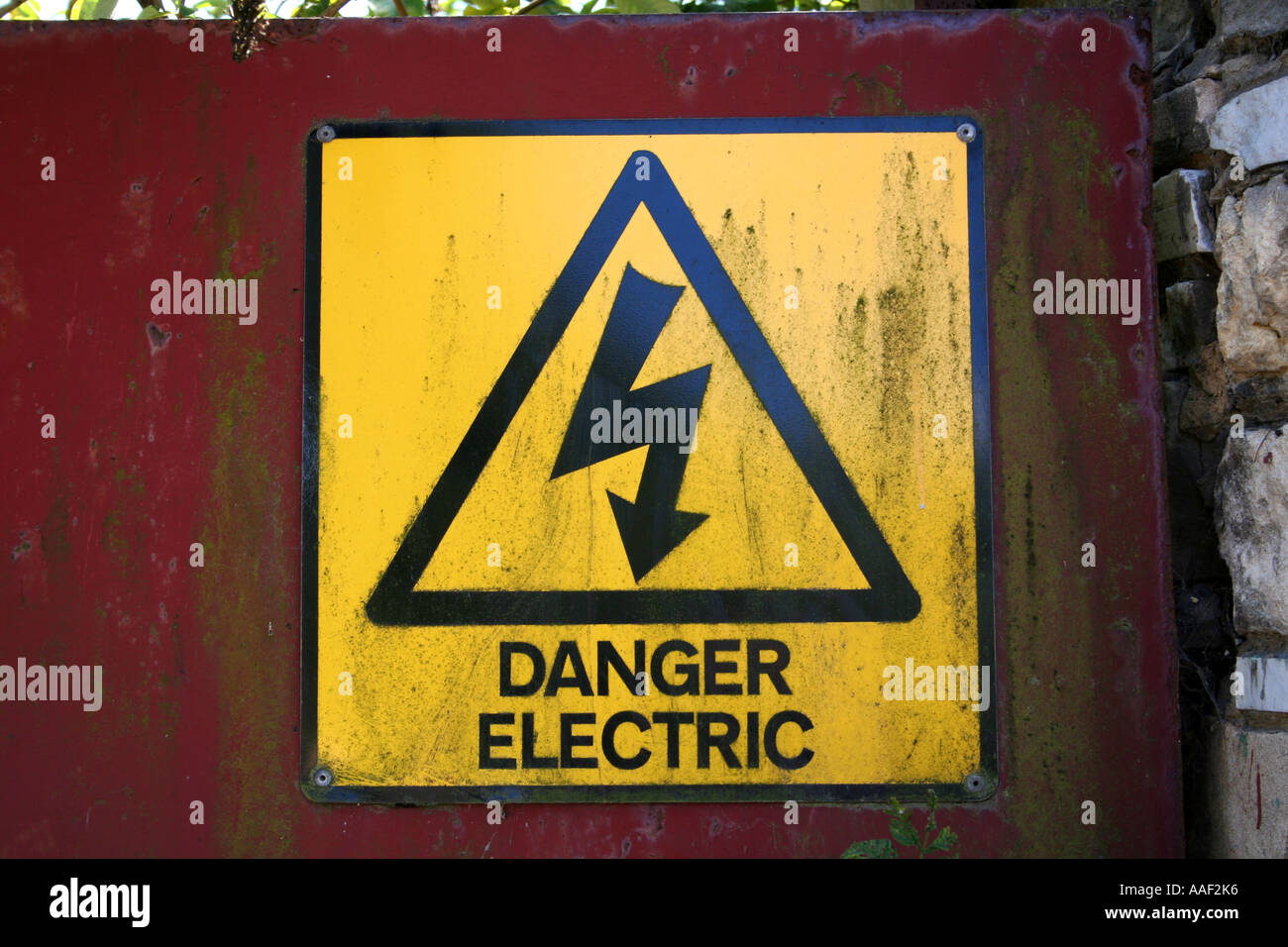 Danger Sign, Electric Stock Photo - Alamy
