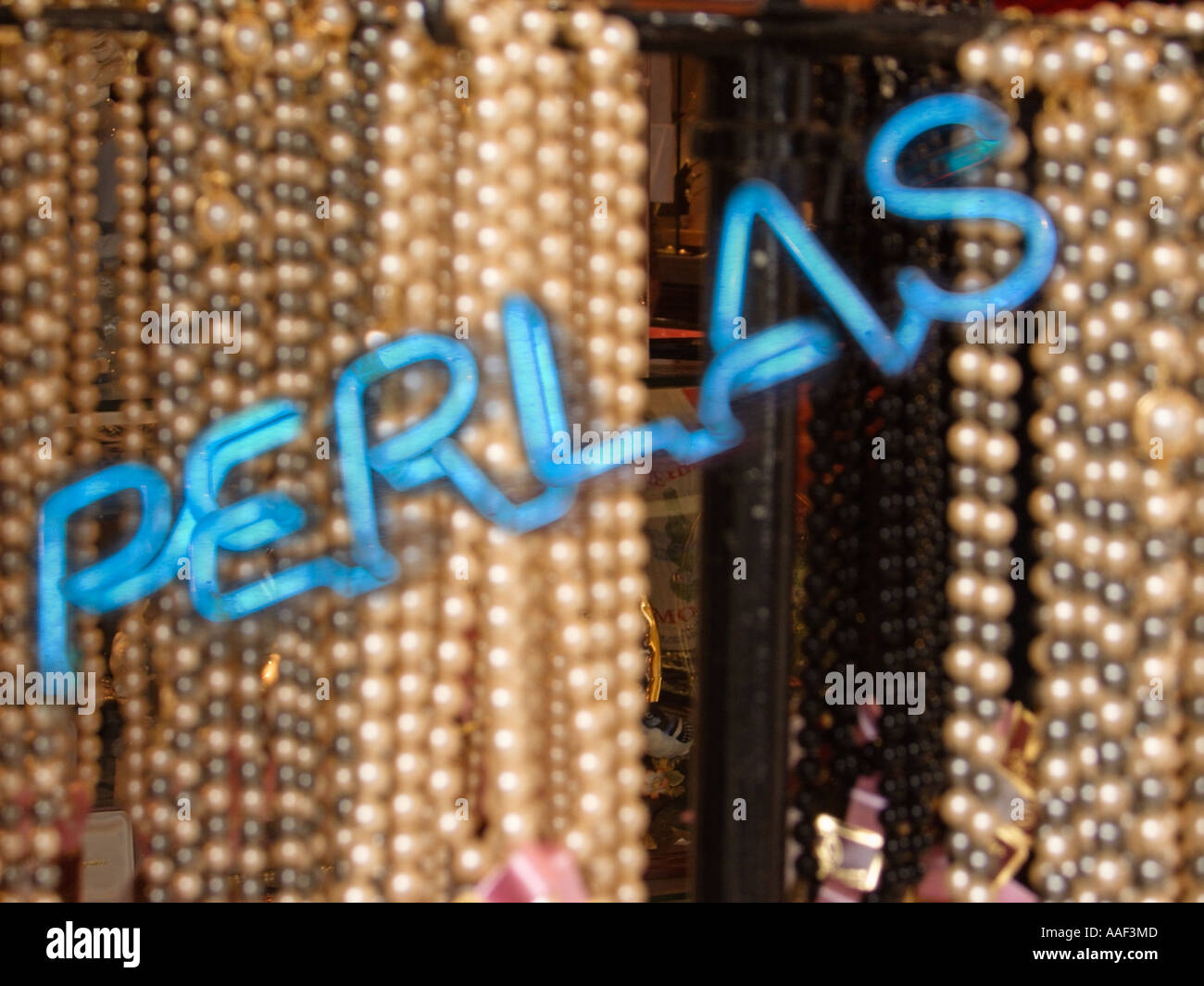 Local famous Majorcan Manacor Pearls in one of the many tourist shops ...