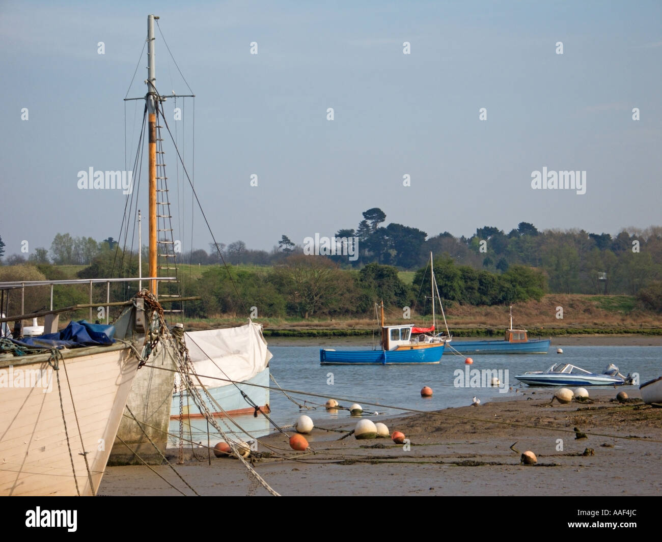 Typical Scene at Low water Mud Banks and Moorings near the quay at ...