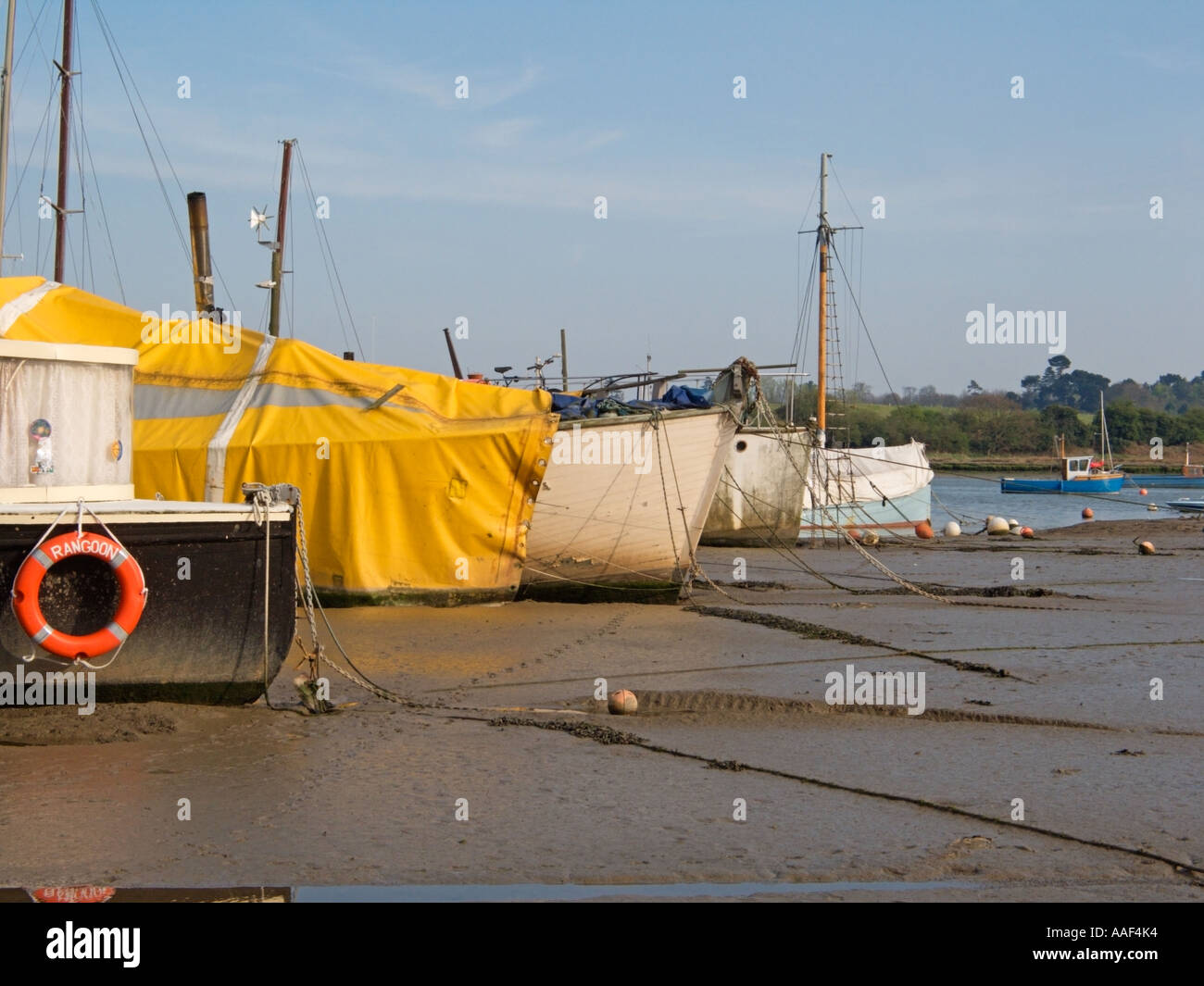 Typical Scene at Low water Mud Banks and Moorings near the quay at ...