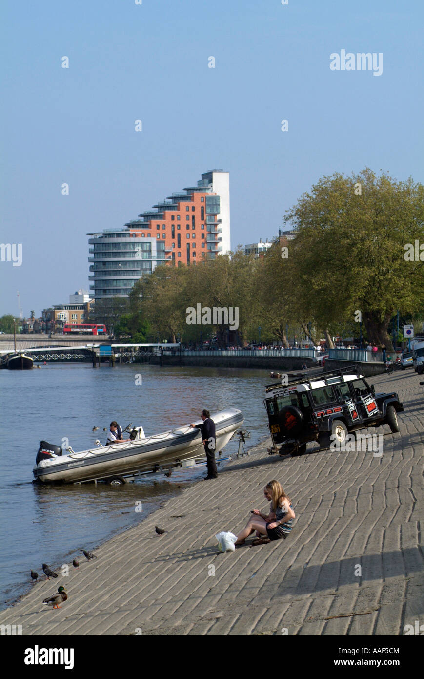 boating on river thames at putney Stock Photo - Alamy