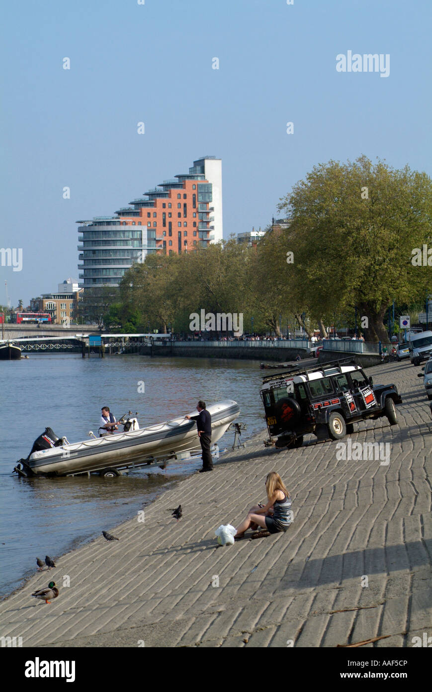boating on river thames at putney Stock Photo - Alamy