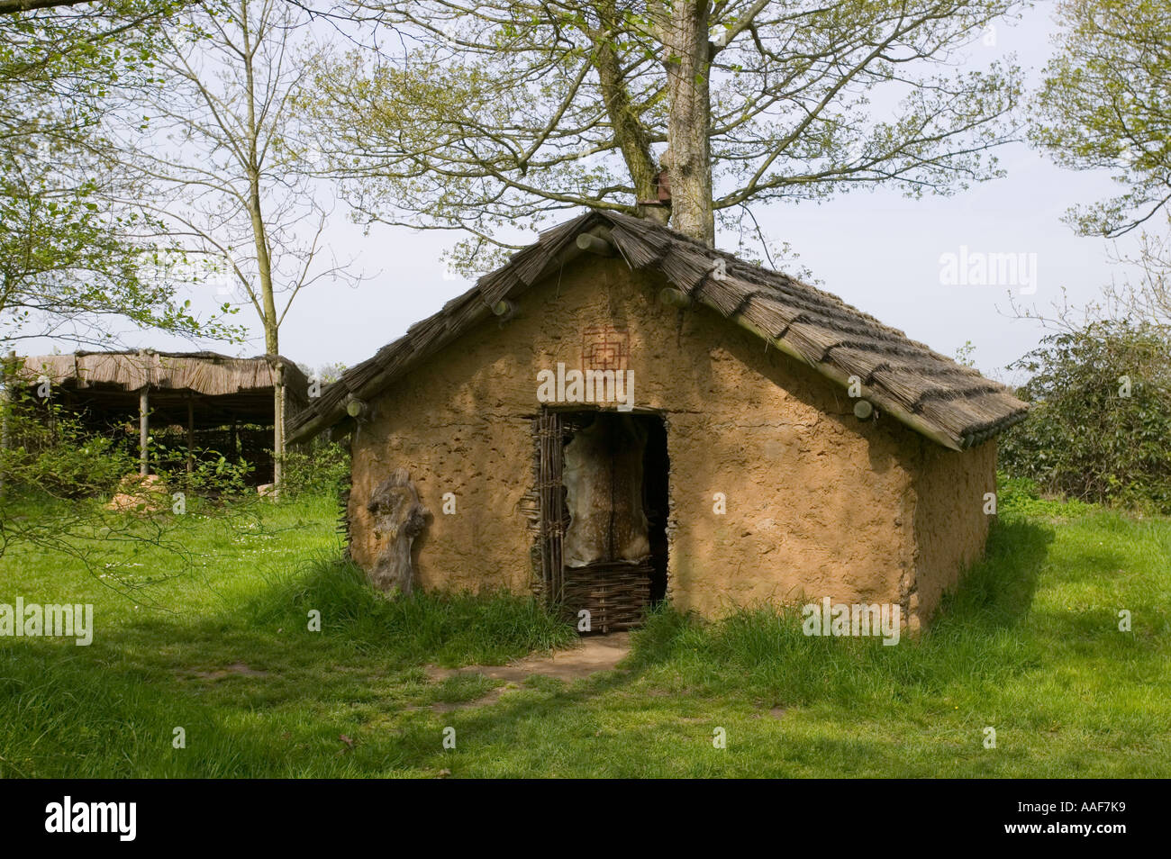 Reconstruction of a Neolithic House Stock Photo - Alamy
