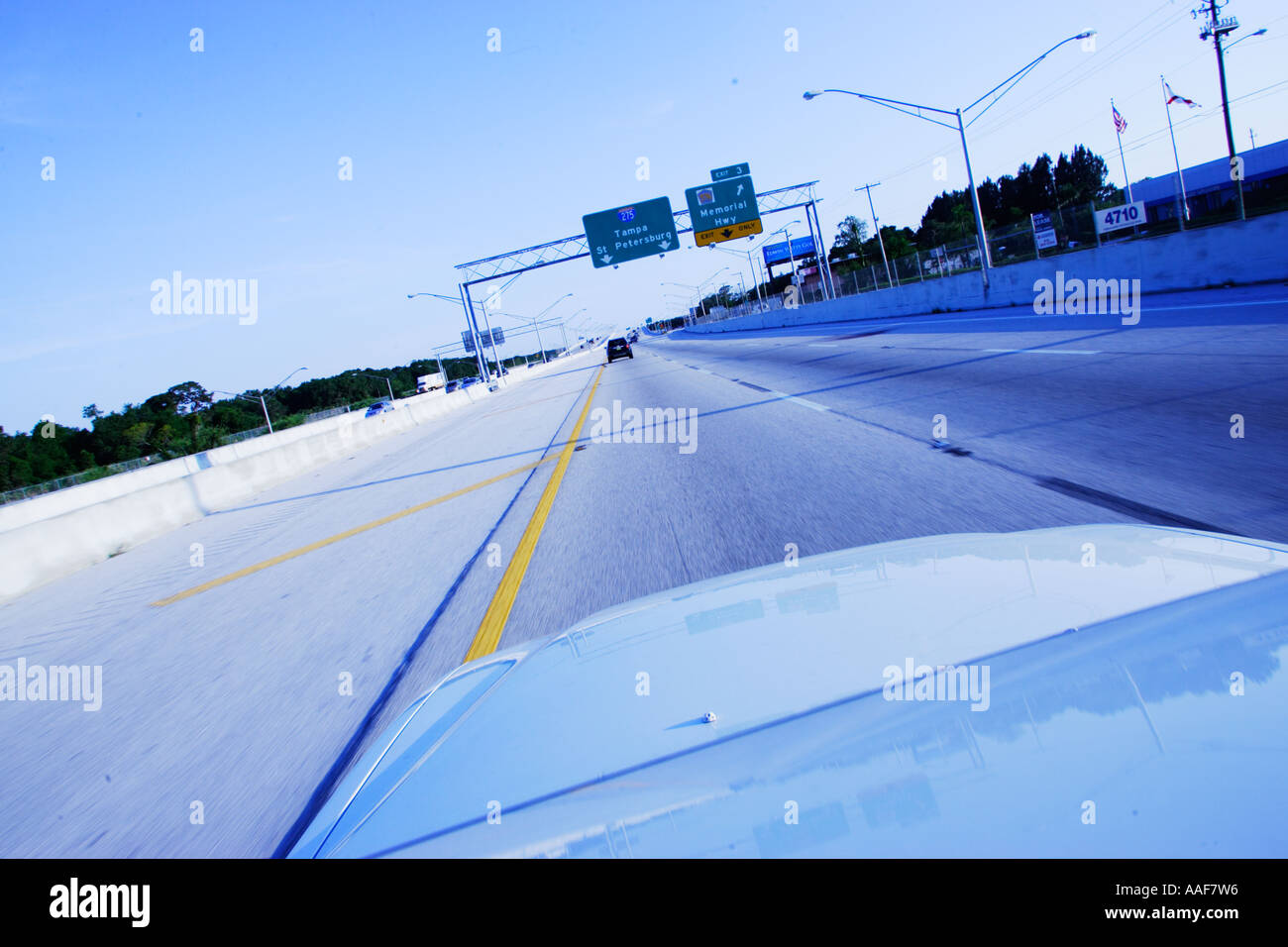 Car driving along Freeway Stock Photo - Alamy