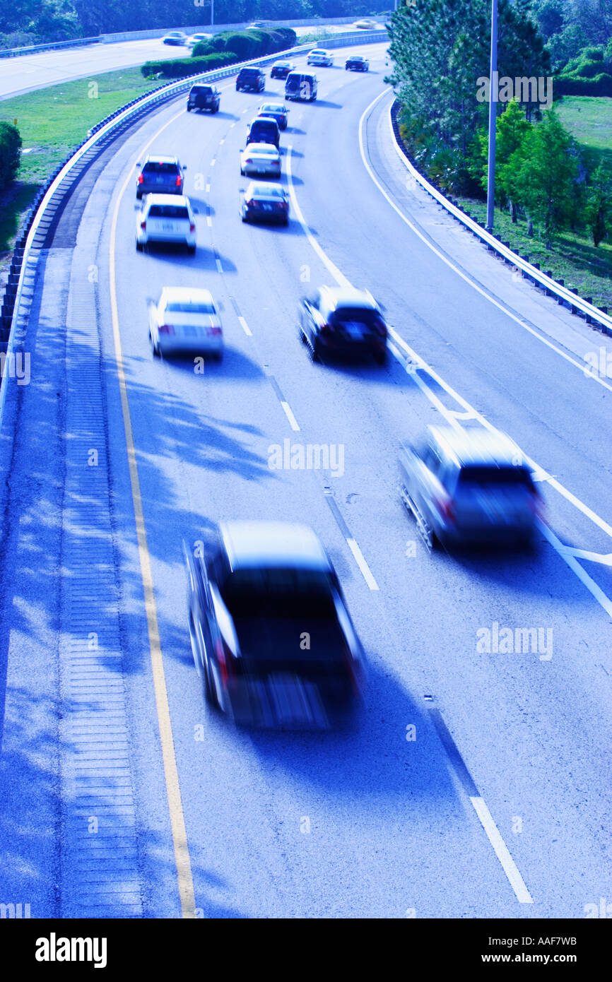 Car driving along Freeway Stock Photo - Alamy