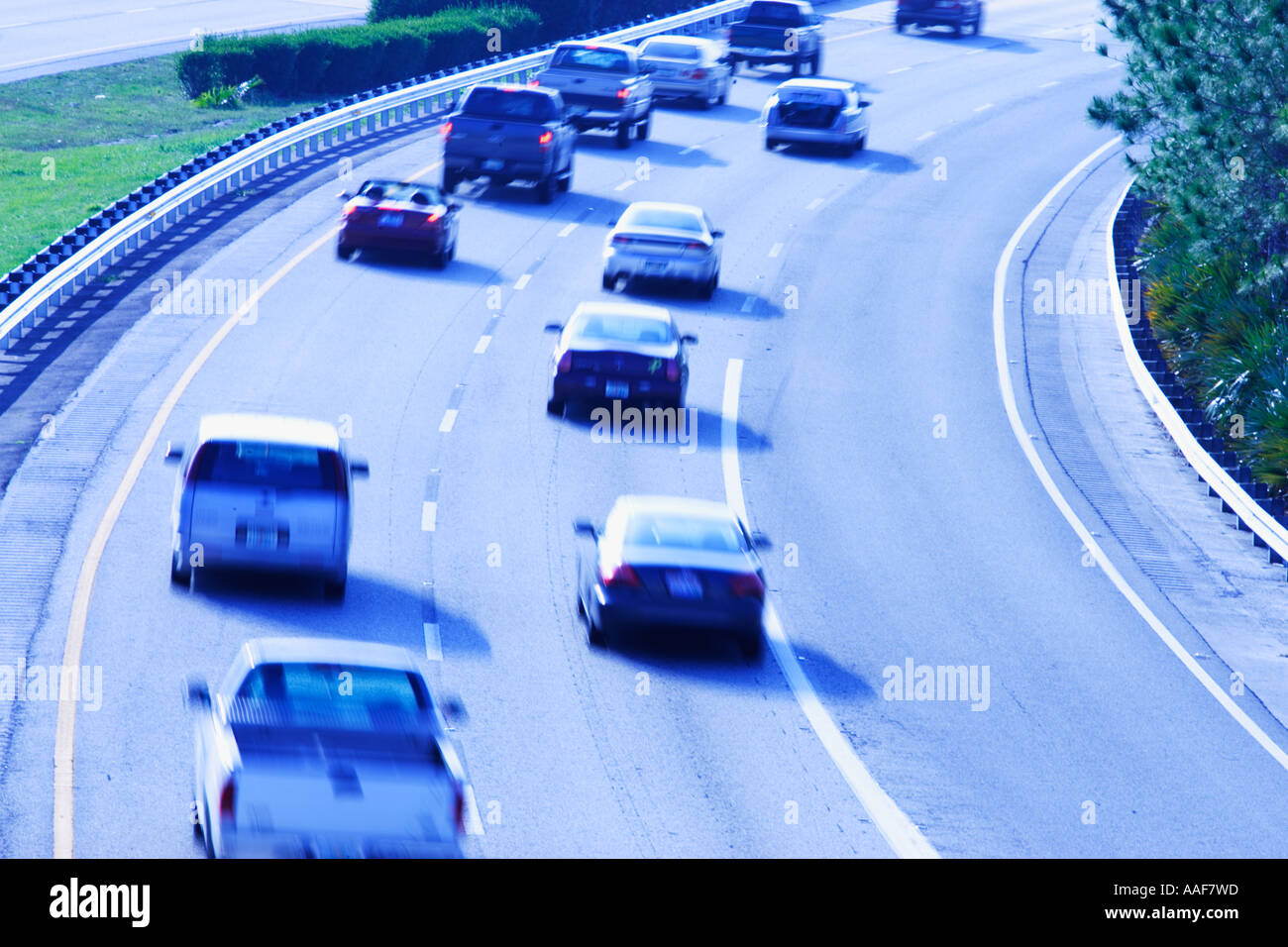Car driving along Freeway Stock Photo - Alamy