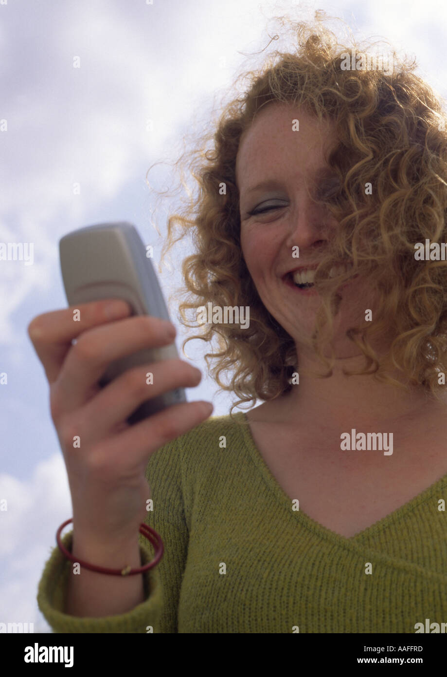 young woman with mobile phone Stock Photo - Alamy