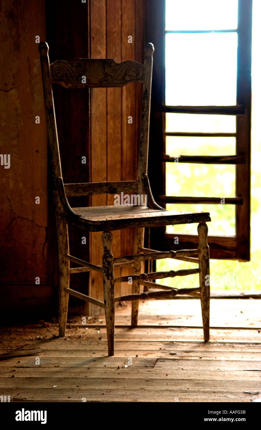 Old chair in abandoned house Stock Photo - Alamy