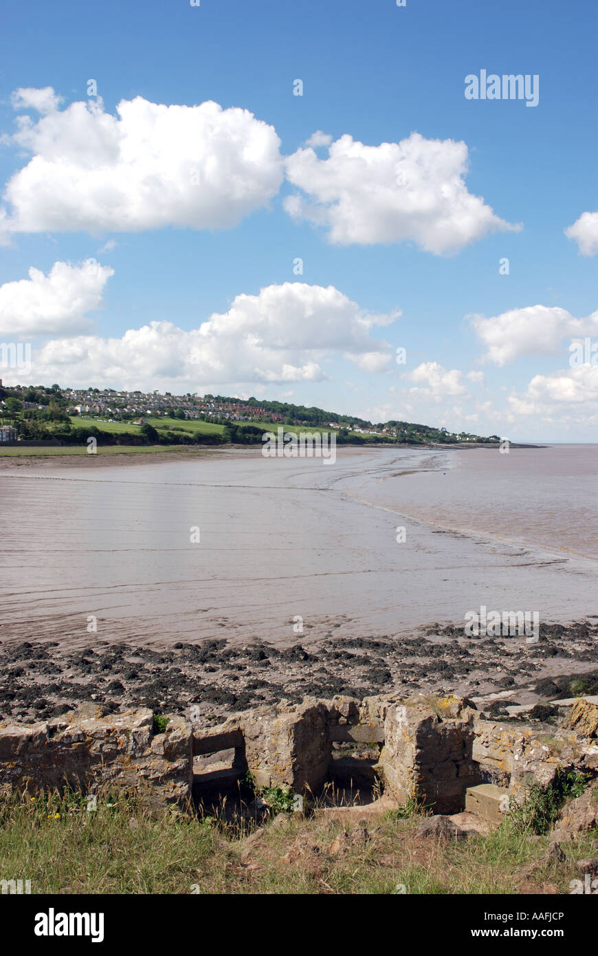 The sea front seen from Battery Point, Portishead, Somerset, England ...