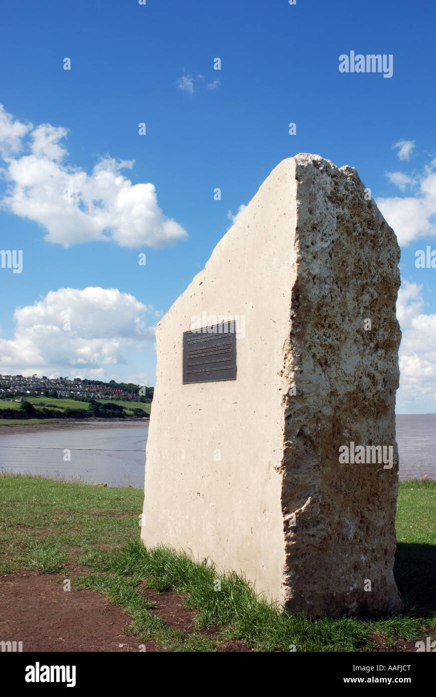 Stone at Battery Point dedicated to West Country seafarers, Portishead ...