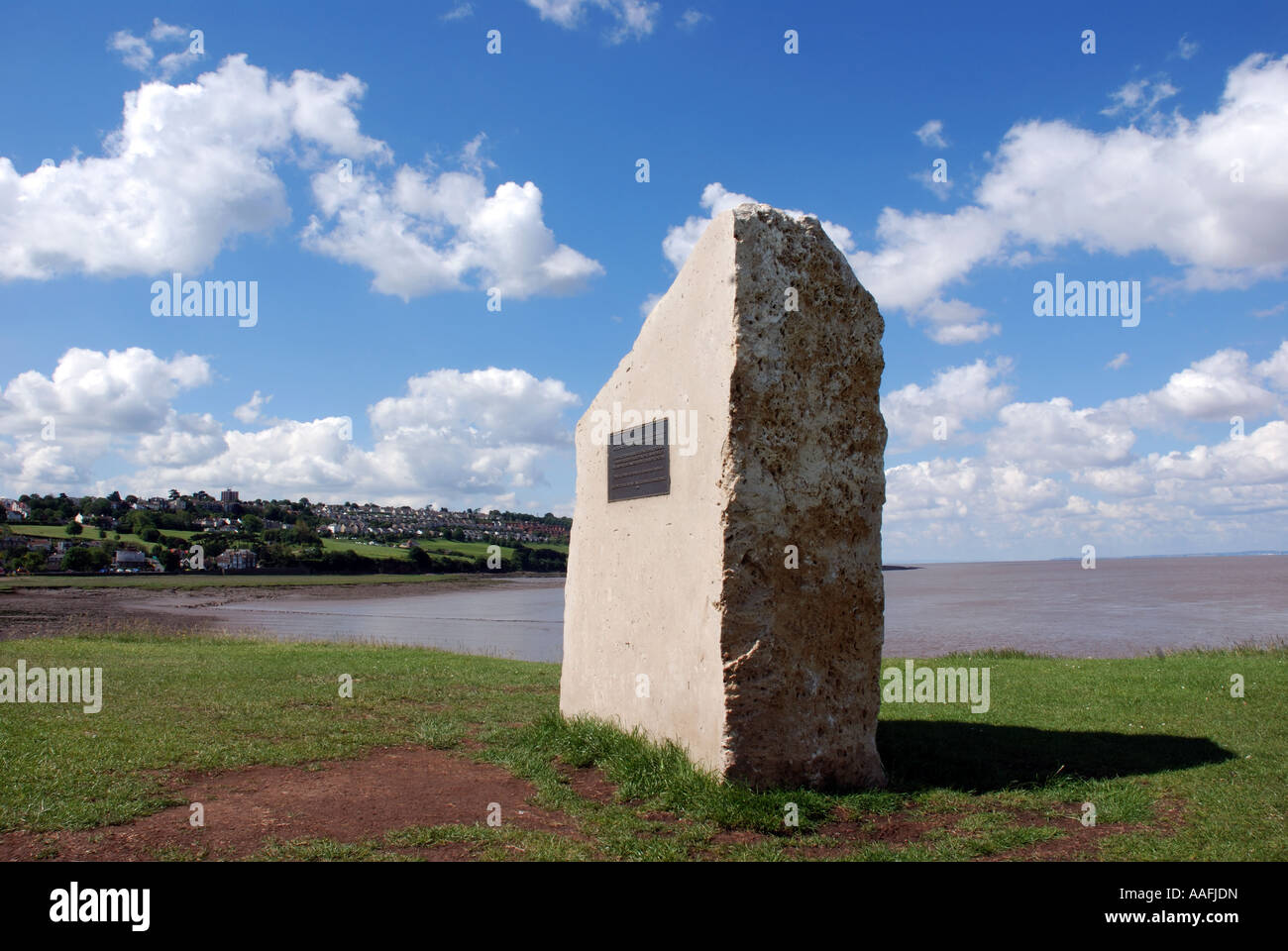 Stone at Battery Point dedicated to West Country seafarers, Portishead ...