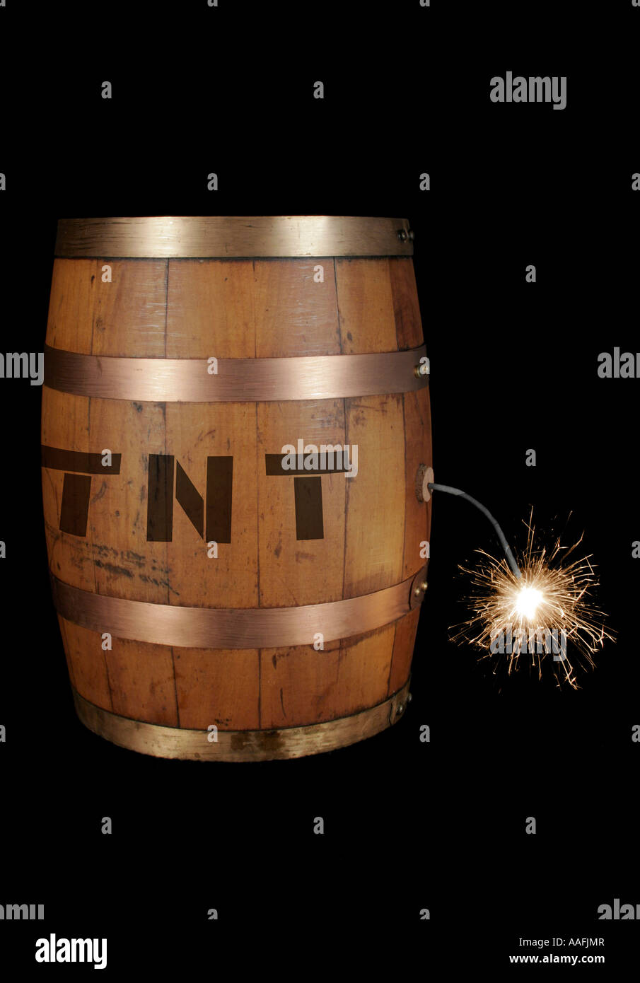 Barrel of explosives Stock Photo - Alamy