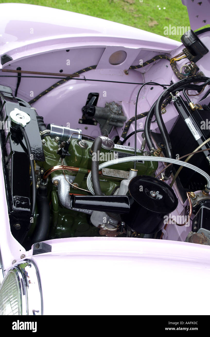 Morris Minor million 1000 saloon Moggy Thou engine bay Stock Photo - Alamy