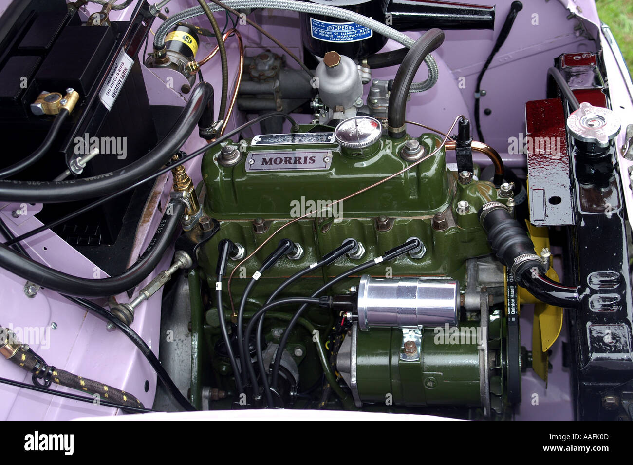 Morris Minor million 1000 saloon Moggy Thou engine bay Stock Photo ...