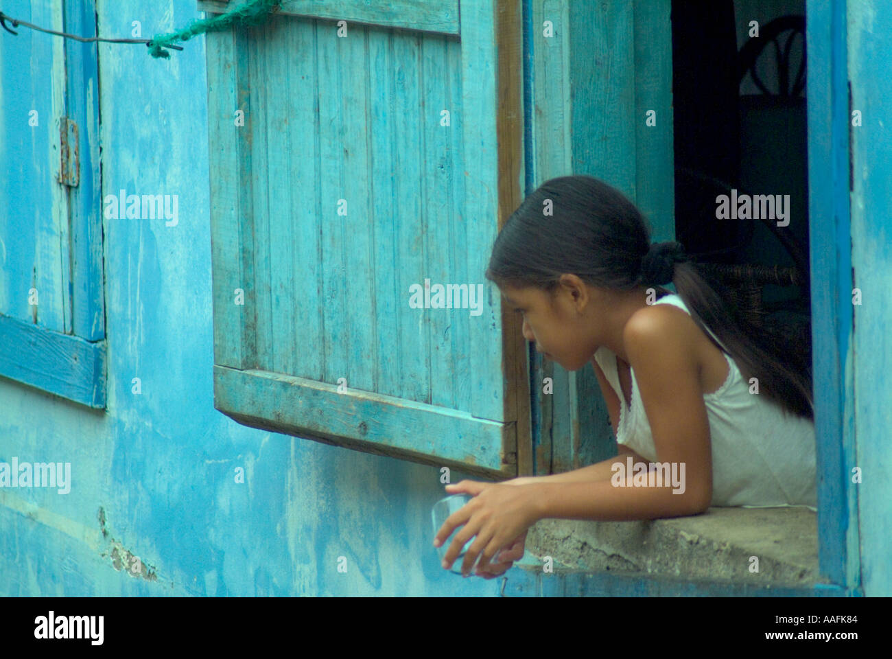 Young Girl in Roatan Honduras Stock Photo - Alamy