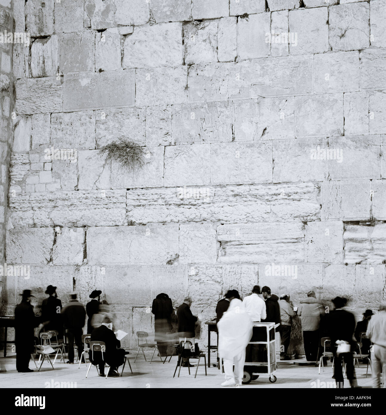 The Jewish sacred religious historical site of the Wailing Wall or ...