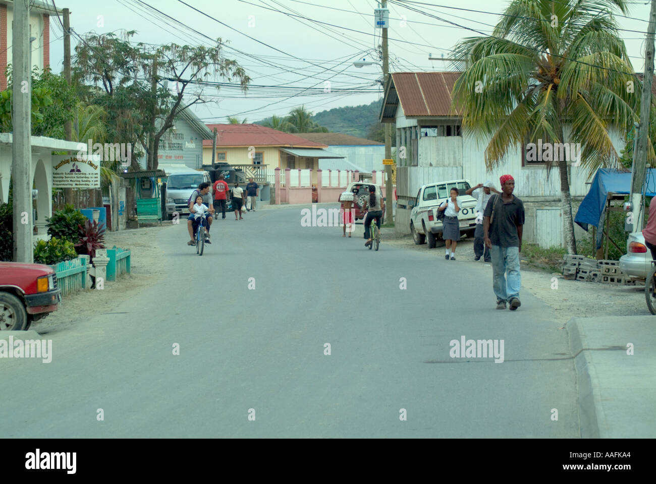 Street of Roatan Honduras Stock Photo - Alamy