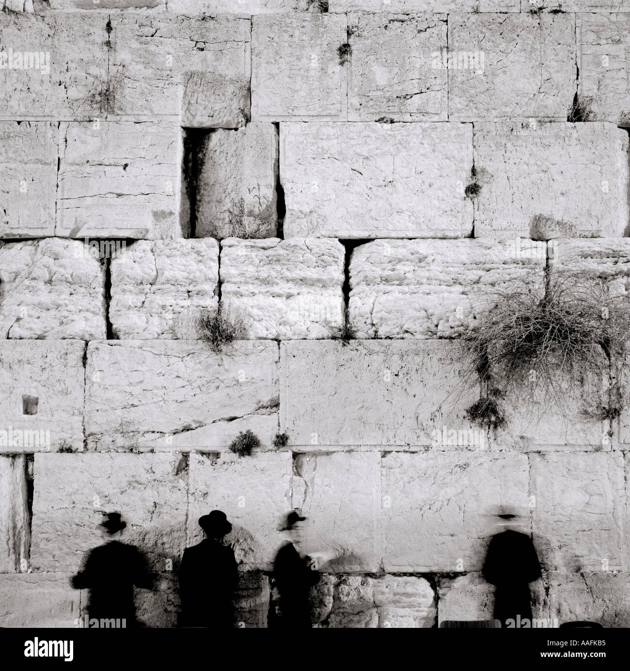The Jewish sacred religious historical site of the Wailing Wall or ...