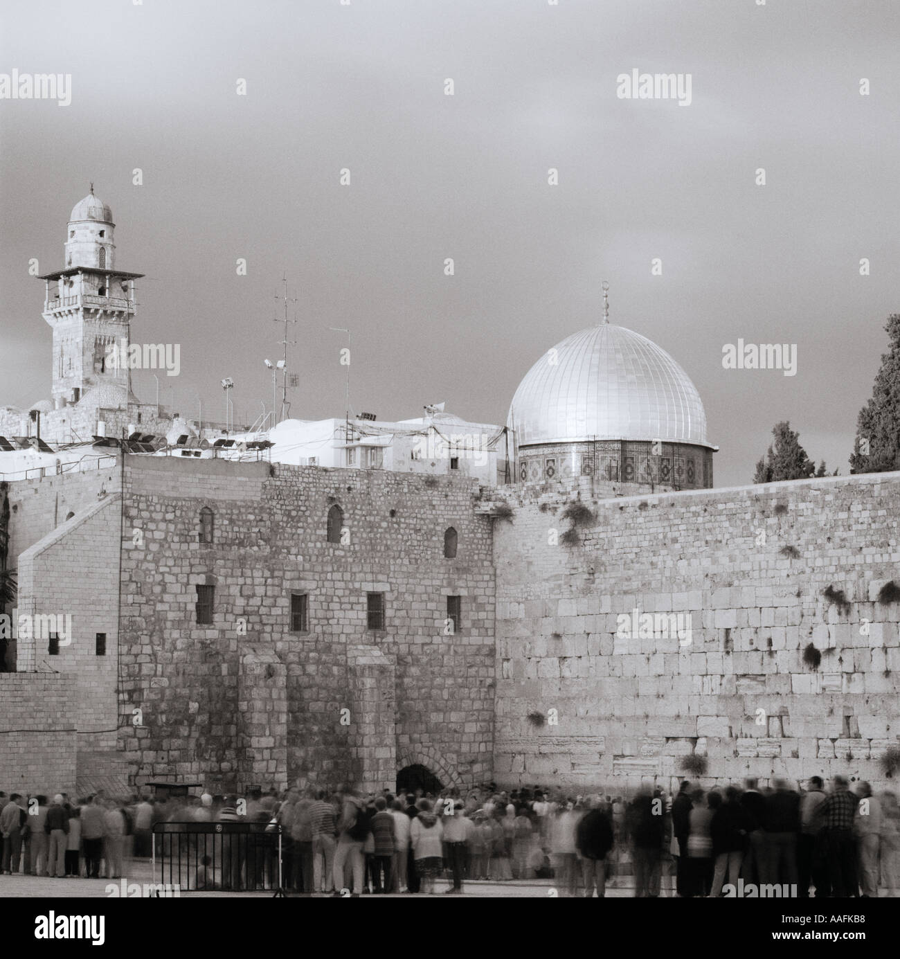 The Jewish sacred religious historical site of the Wailing Wall or ...