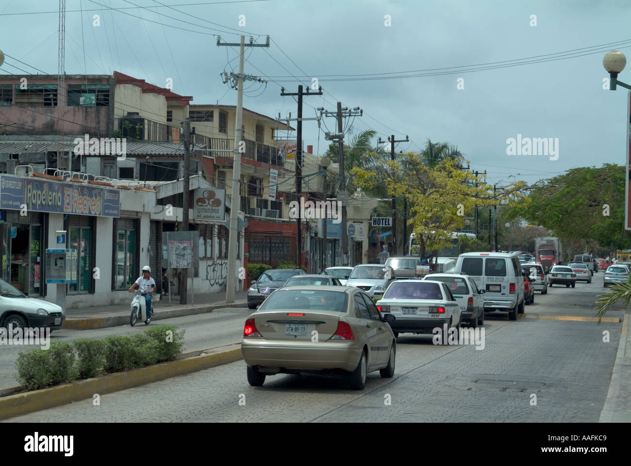 Streets of Downtown Cancun Mexico Stock Photo - Alamy
