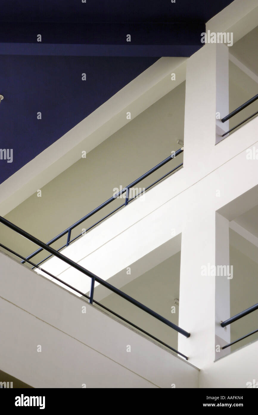 HPA78592 Modern indian cement RCC building Exterior showing steel ...