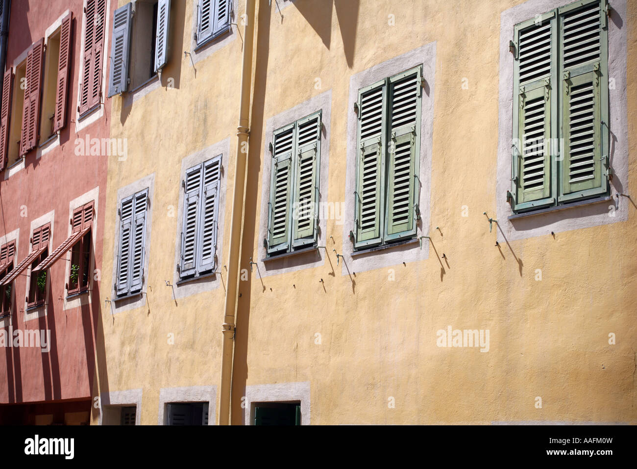 Windows and shutters, Old town Nice France Stock Photo - Alamy