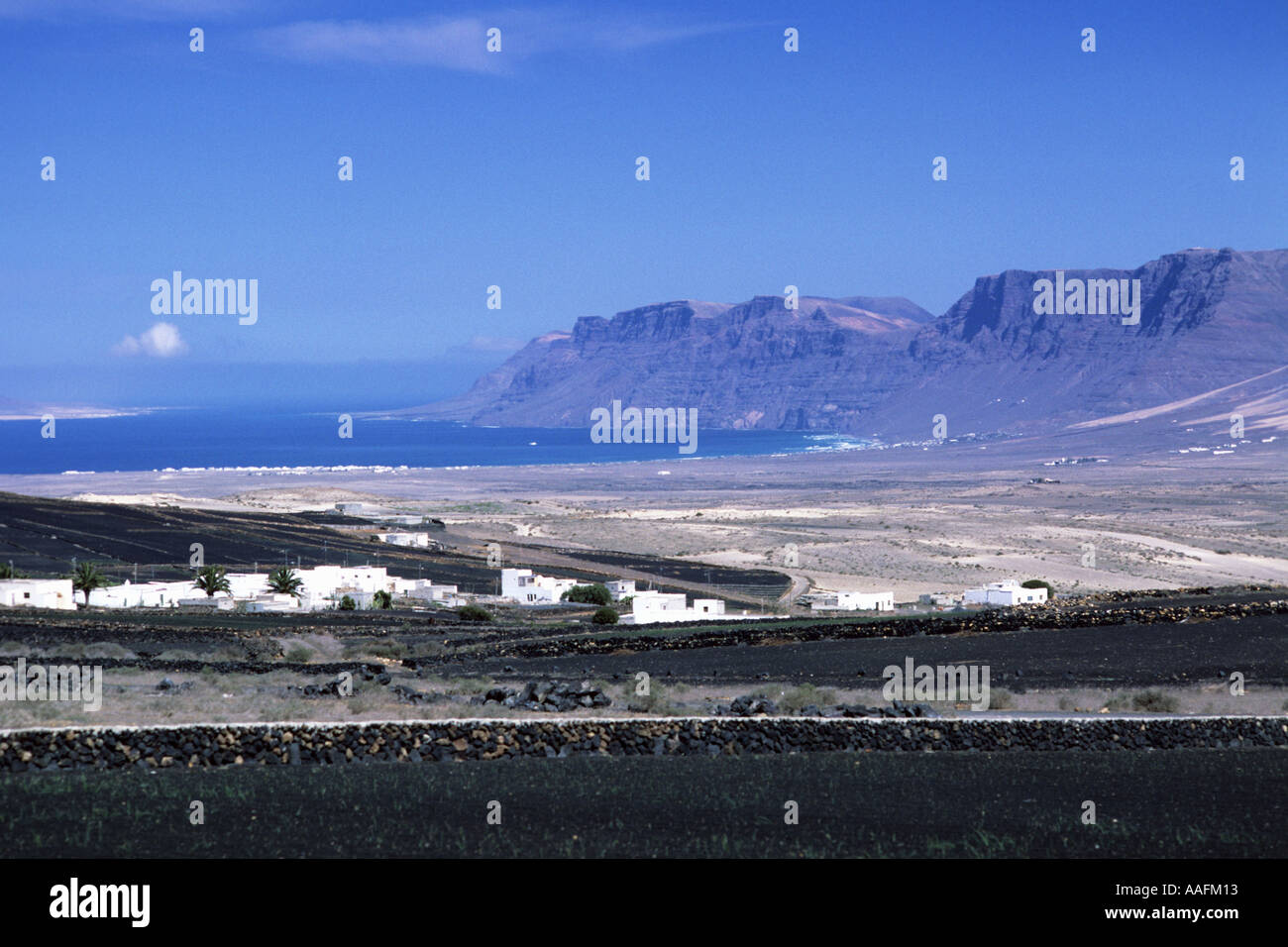 Risco de Famara 600m cliffs Lanzarote Spain Canary Islands JMH0586 ...