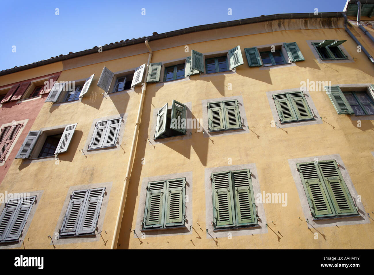 Windows and shutters, Old town Nice France Stock Photo - Alamy