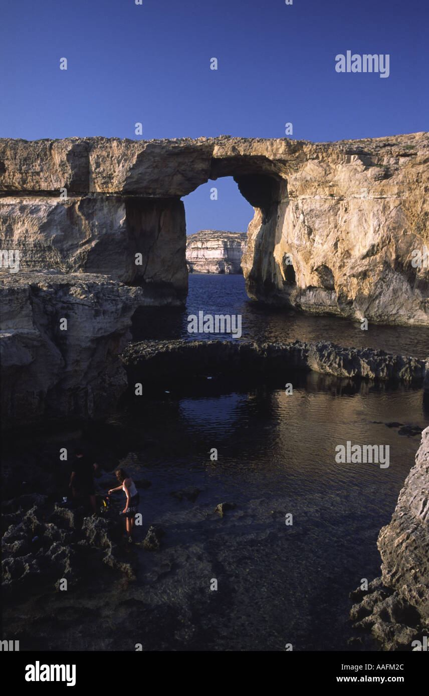 Azure window Dwejra Bay Malta Stock Photo - Alamy