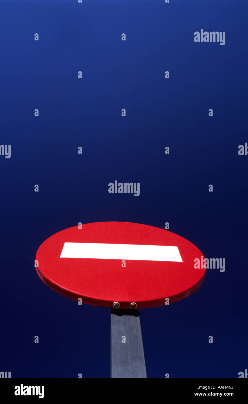 A no entry sign at the end of a spanish road Stock Photo - Alamy