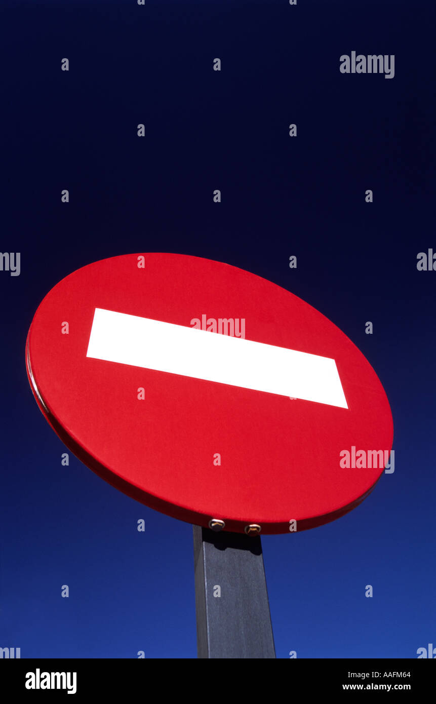 A no entry sign at the end of a spanish road Stock Photo - Alamy