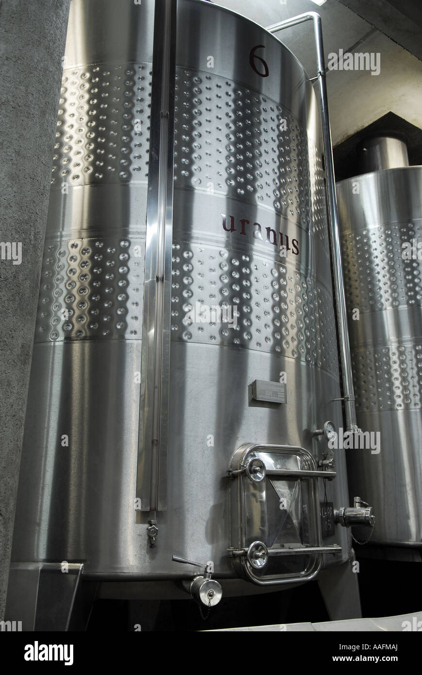 stainless steel wine containers, france Stock Photo - Alamy