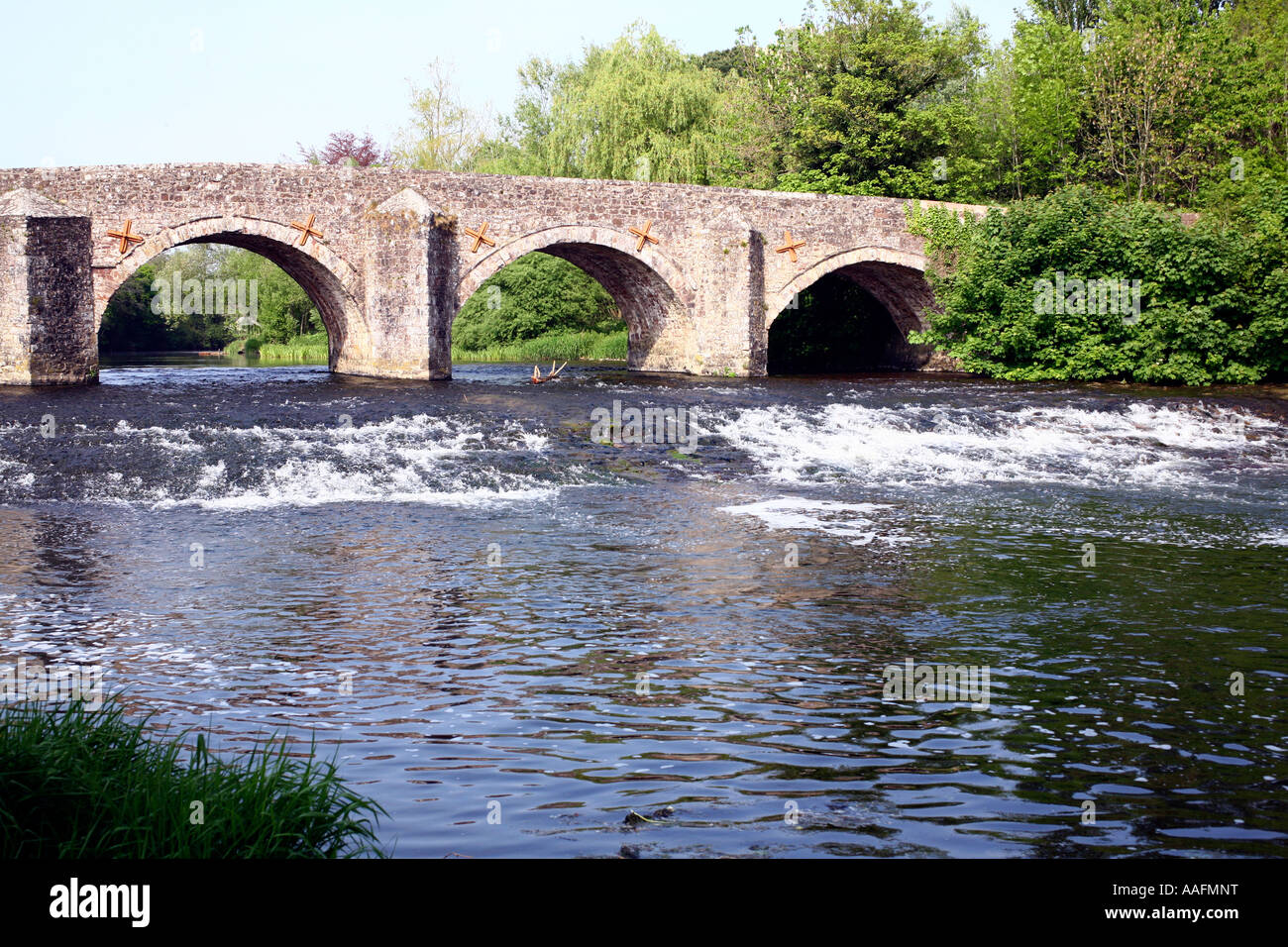 Bridge over River Exe at Bickleigh, Devon, England Stock Photo - Alamy