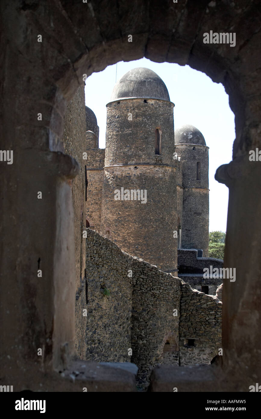 View through arched window of Fasalidas Palace from Ilyasu s Palace ...