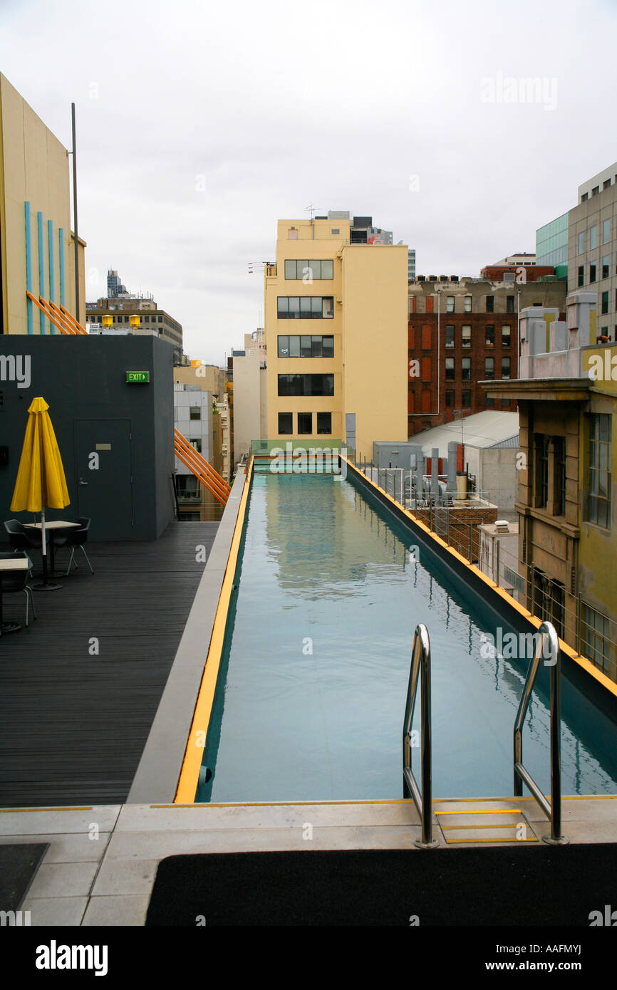Swimming pool at the Adelphi Hotel, Melbourne, Australia Stock Photo ...