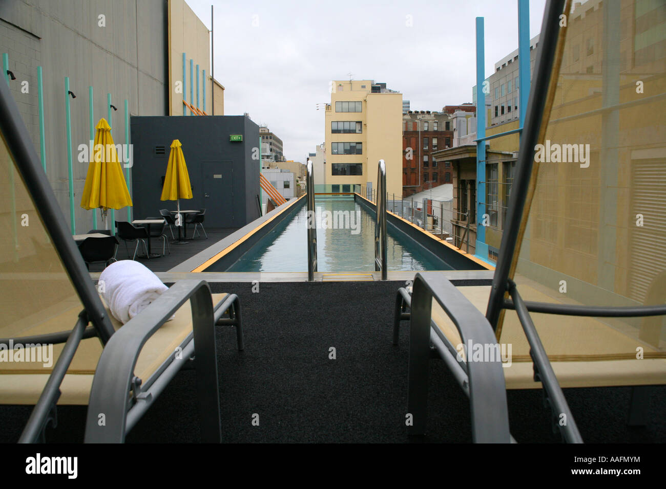 Swimming pool at The Adelphi hotel, Melbourne, Australia Stock Photo ...