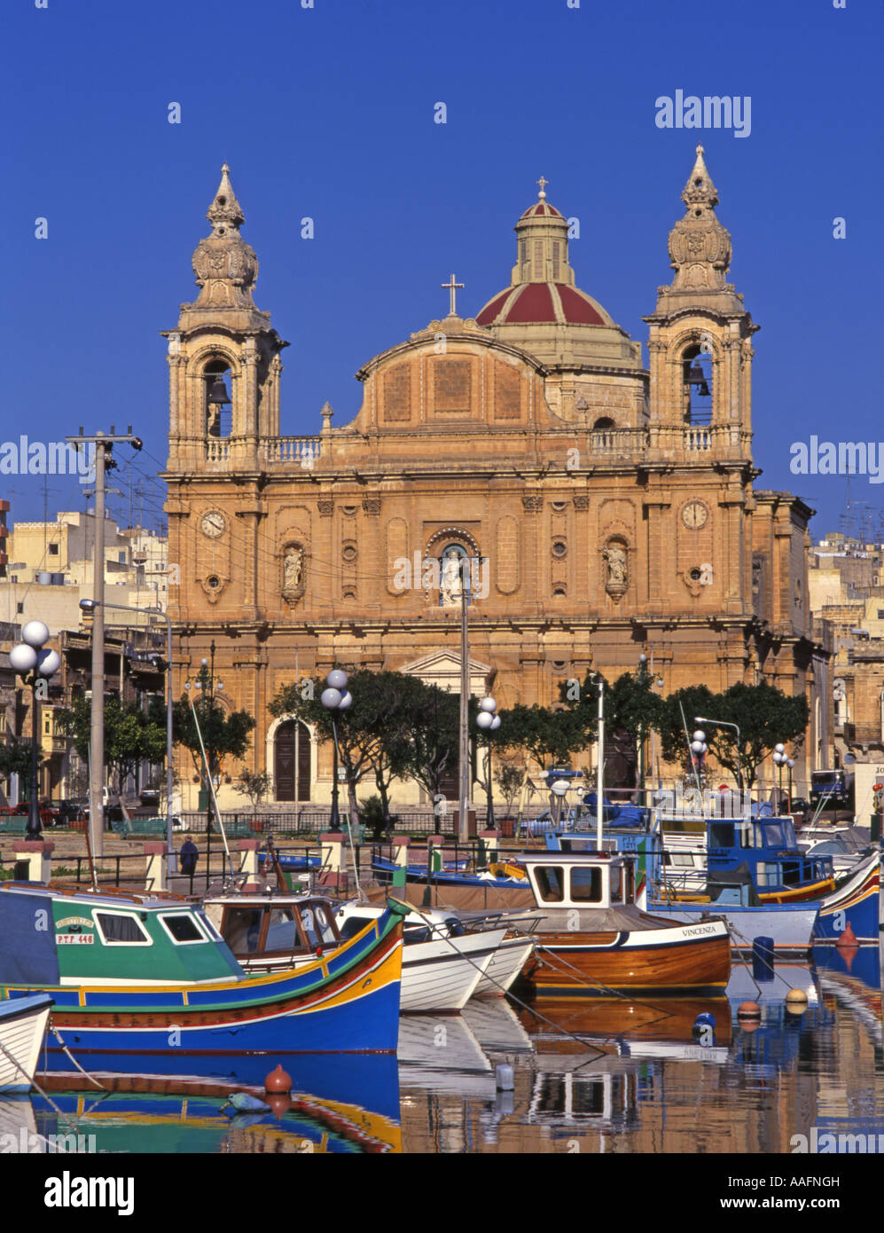Msida, Malta. Msida Marina and Church Stock Photo - Alamy