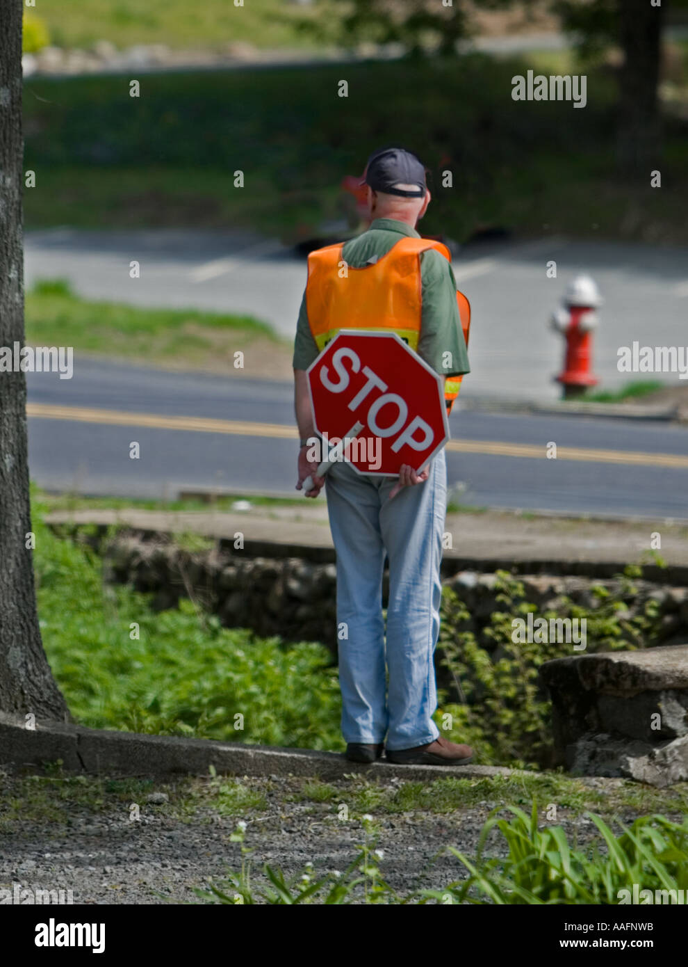A school crossing guard Stock Photo - Alamy