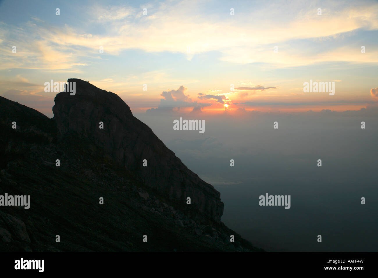 Sunrise over summit of Gunung Agung, Bali, Indonesia Stock Photo - Alamy
