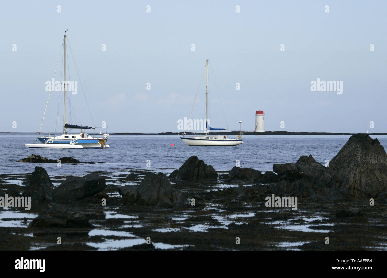 solar powered lighthouse at Angus Rock and yachts Strangford Lough ...