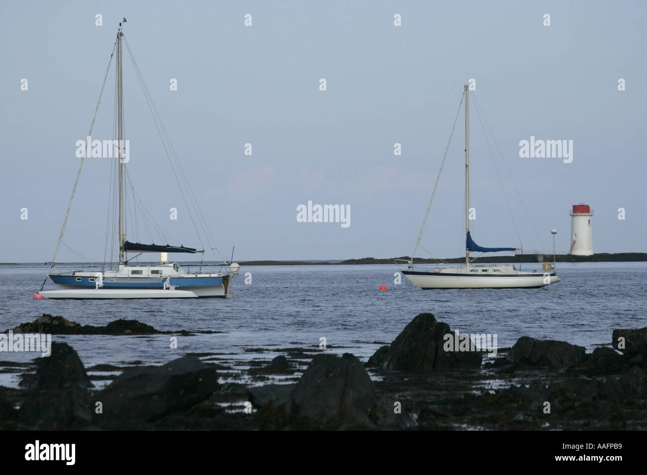 solar powered lighthouse at Angus Rock and yachts Strangford Lough ...
