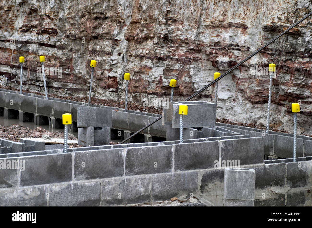 Steel reinforced concrete blocks construction hi-res stock photography ...