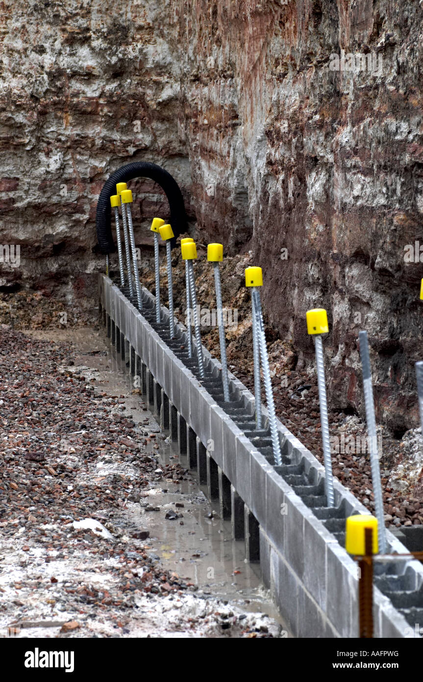 Breeze Block with Reinforced Steel Rods with Safety Caps Stock Photo ...